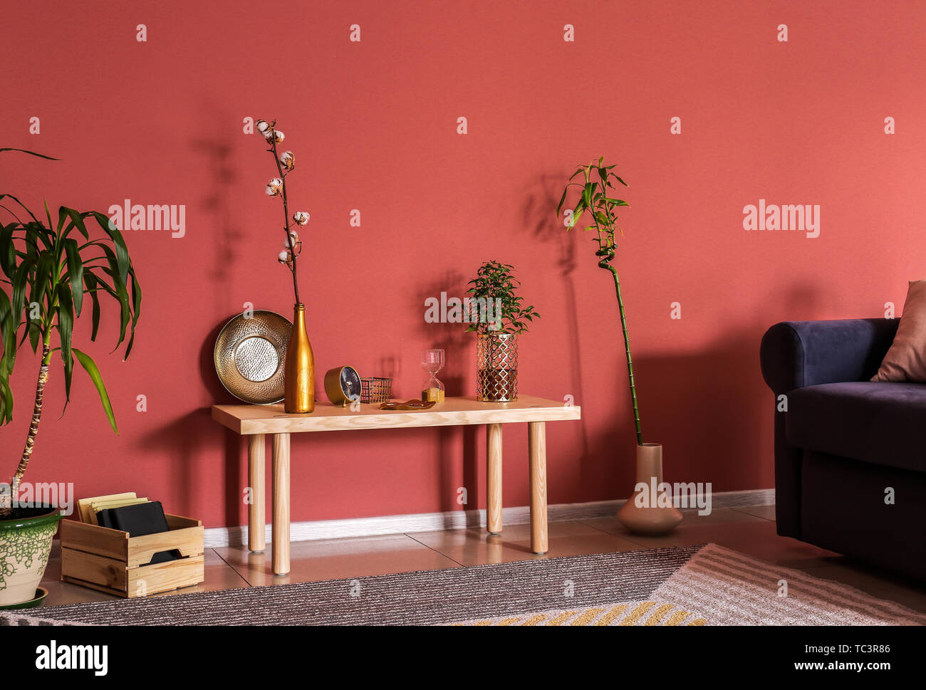 Stylish interior of living room Stock Photo - Alamy