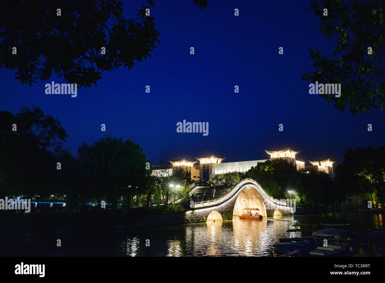 Night view of the West Lake in Fuzhou Stock Photo - Alamy