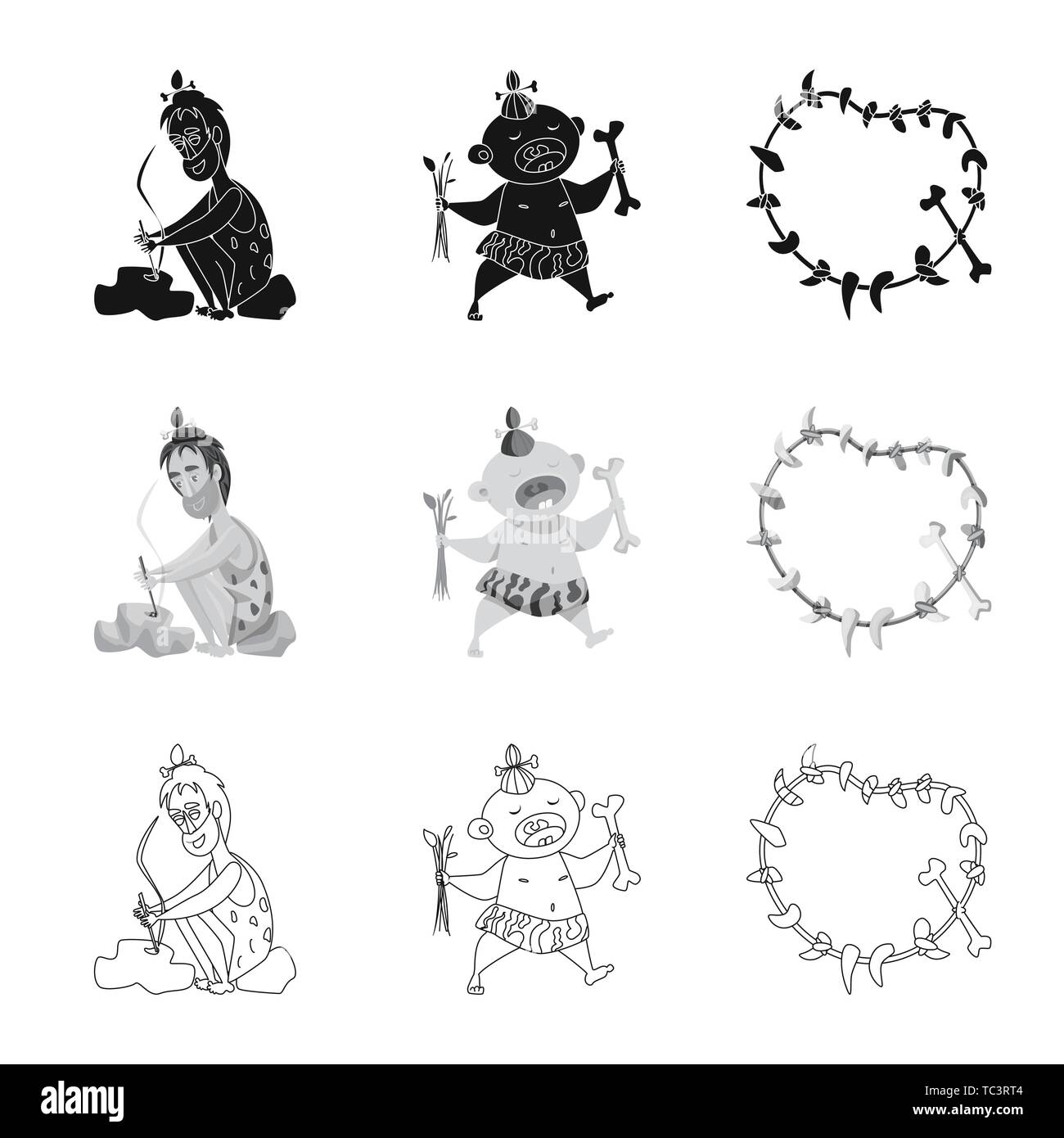 Vector illustration of evolution and prehistory logo. Collection of ...