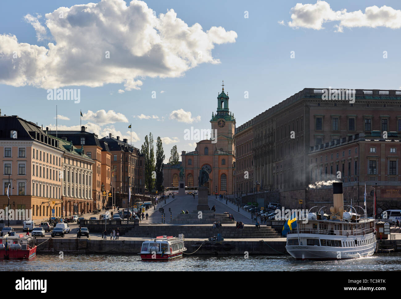 Slottsbacken in Gamla Stan, Stockholm, Sweden, next to the Royal Palace ...