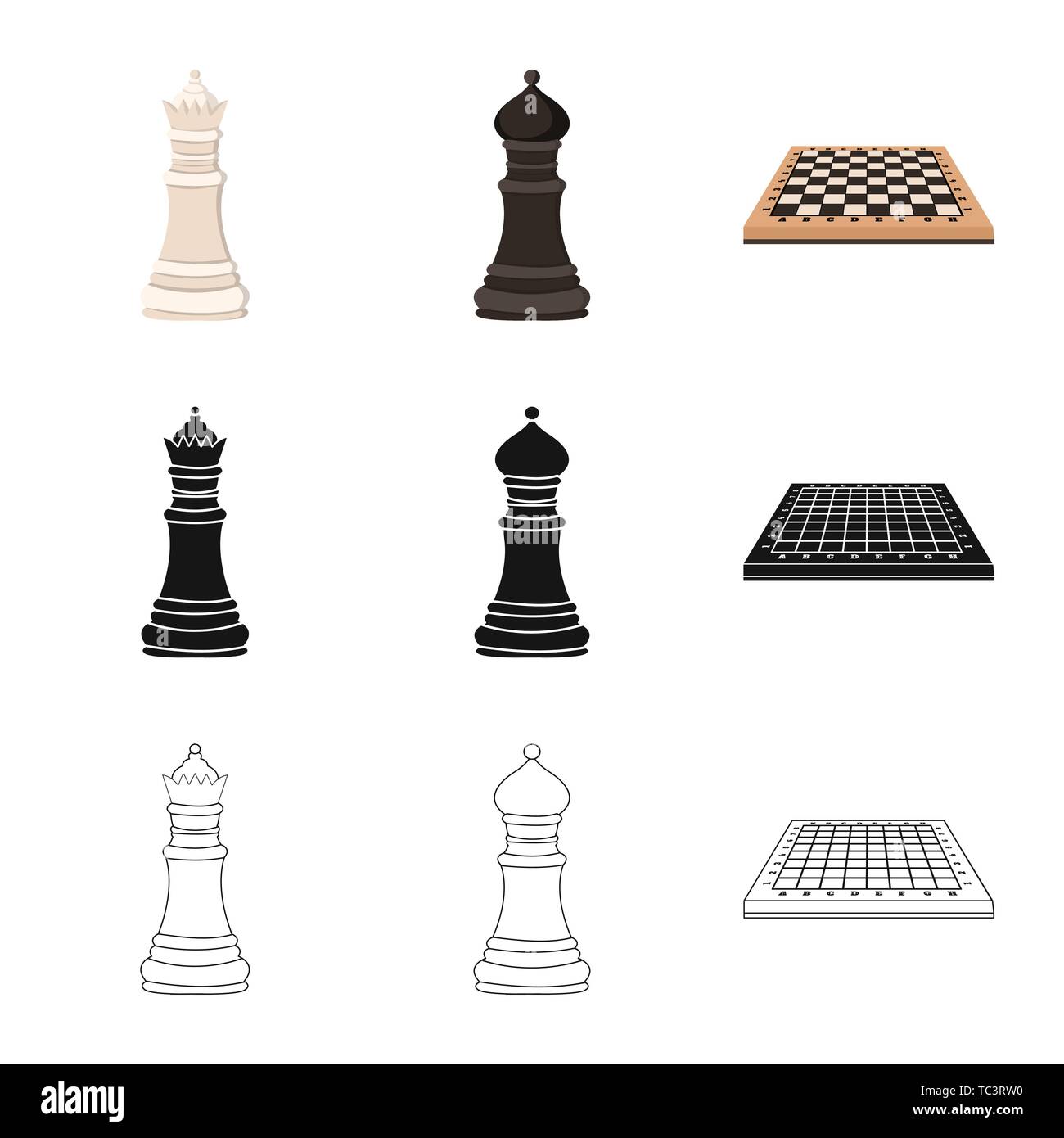 Vector design of checkmate and thin symbol. Collection of checkmate and ...