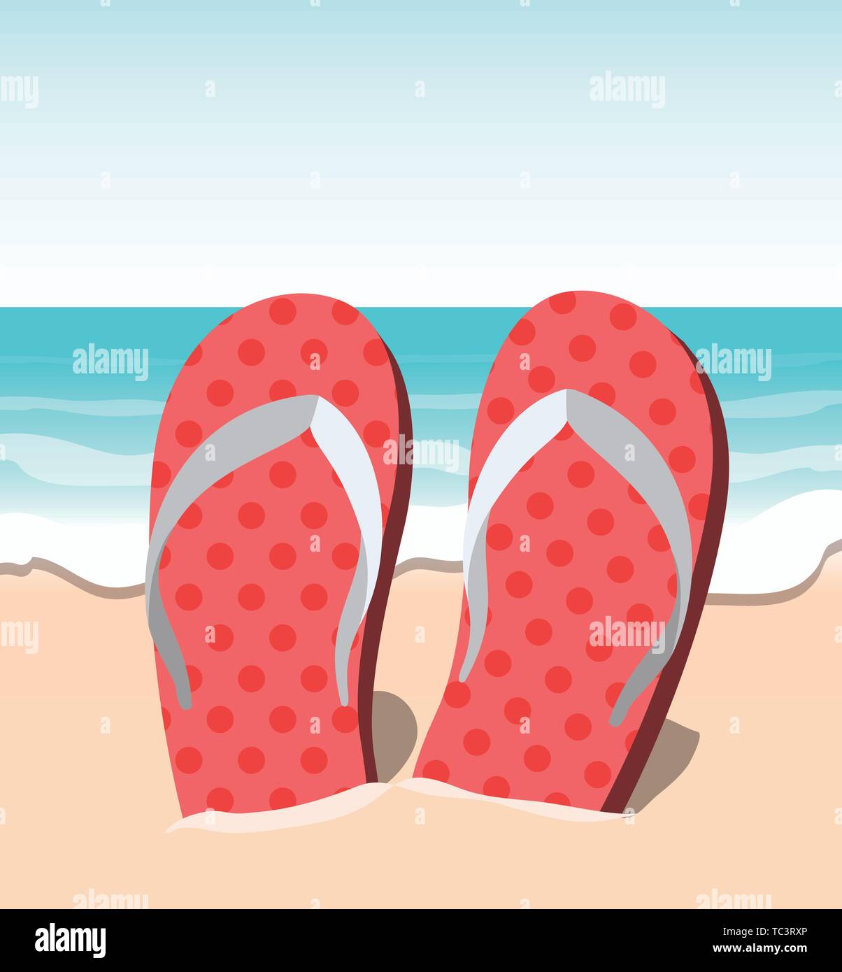 summer flip flops in the beach design Stock Vector Image & Art - Alamy
