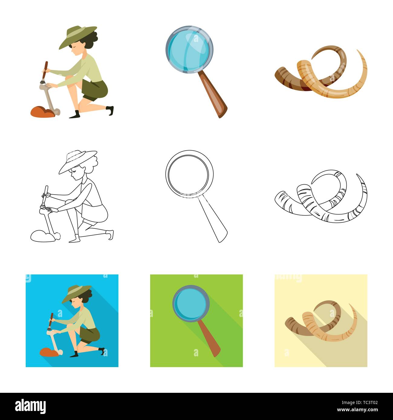 Vector illustration of story and items icon. Set of story and ...