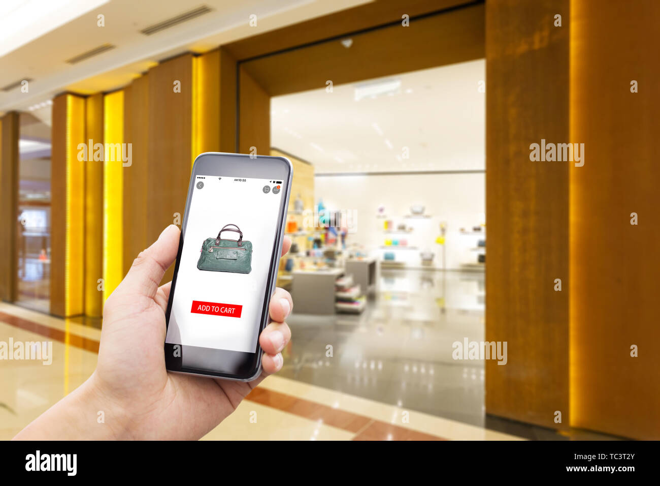mobile phone with display window of fashion Stock Photo - Alamy