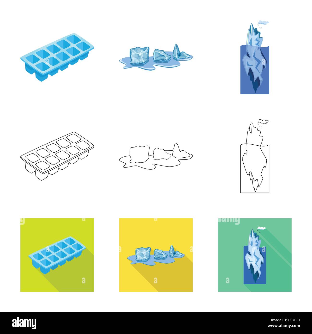 Vector design of texture and frozen logo. Collection of texture and ...