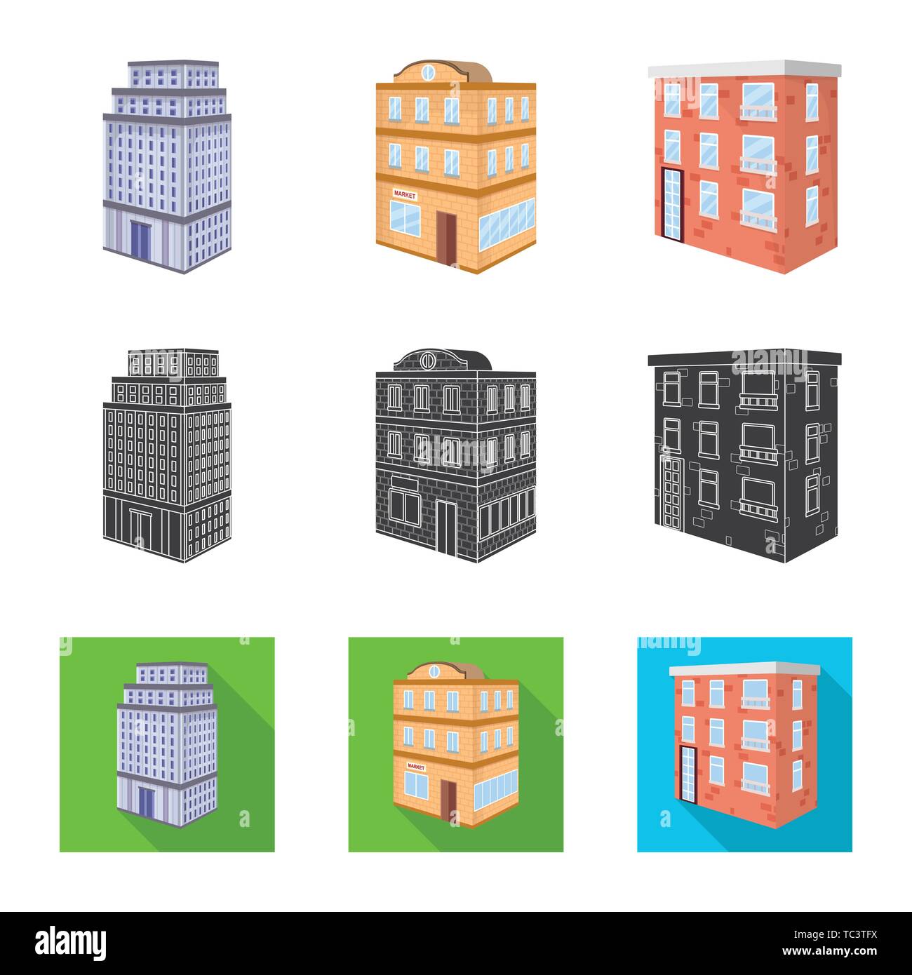 Vector illustration of construction and building icon. Set of ...