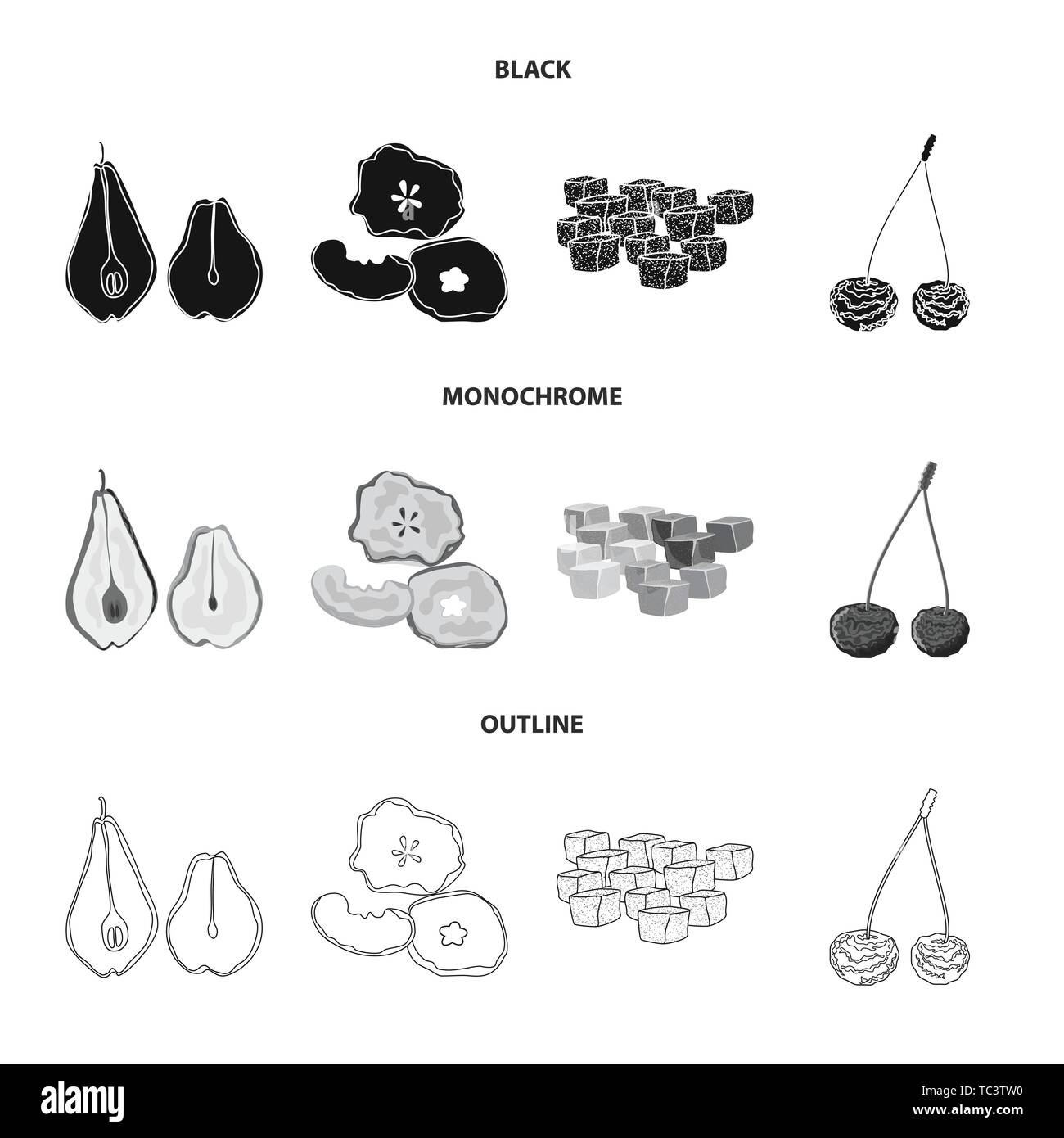 Vector illustration of food and raw icon. Set of food and nature stock ...