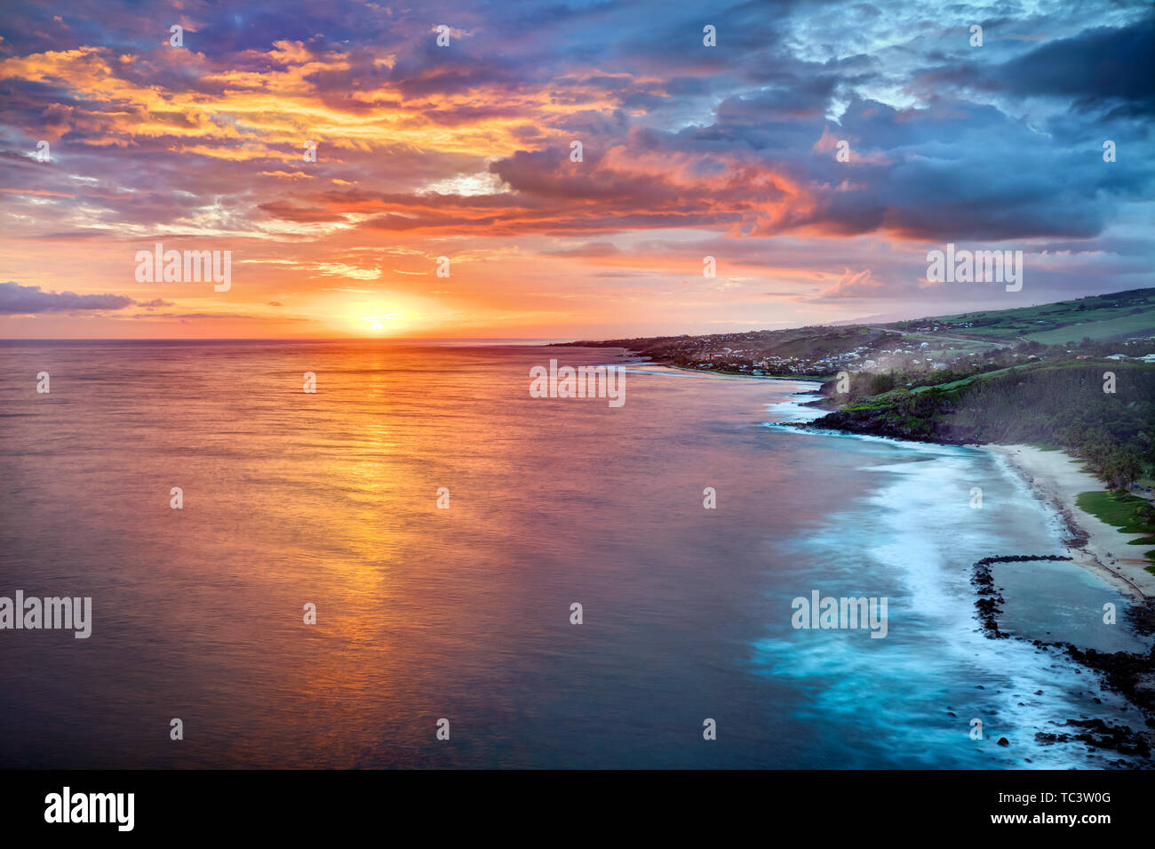 Sky background material blue sky sunset Stock Photo - Alamy