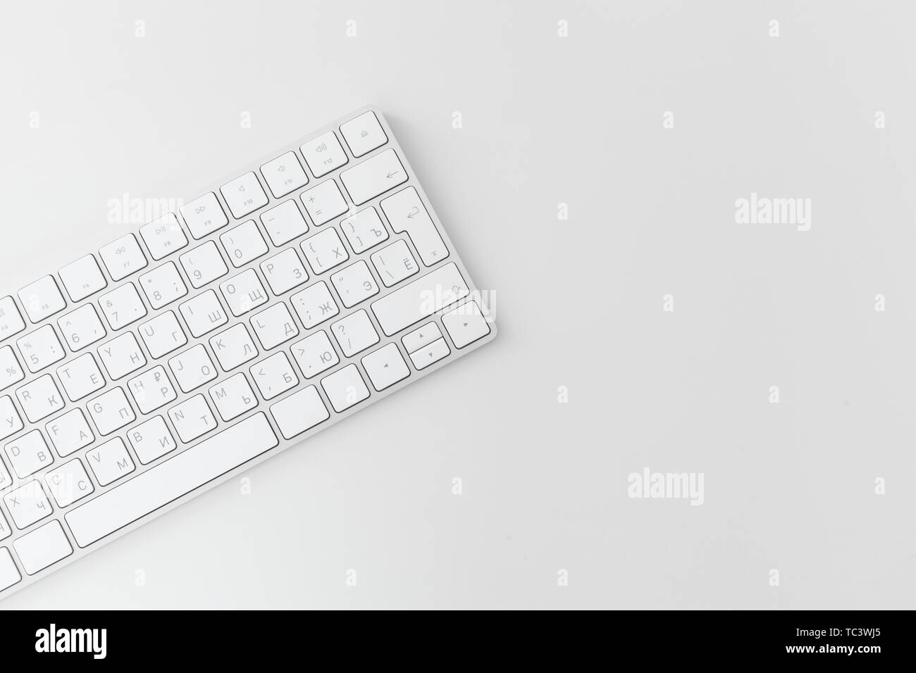 Office table with keyboard Stock Photo - Alamy