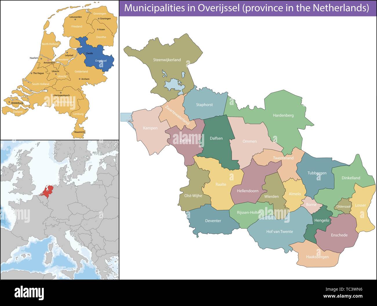 Overijssel map hi-res stock photography and images - Alamy