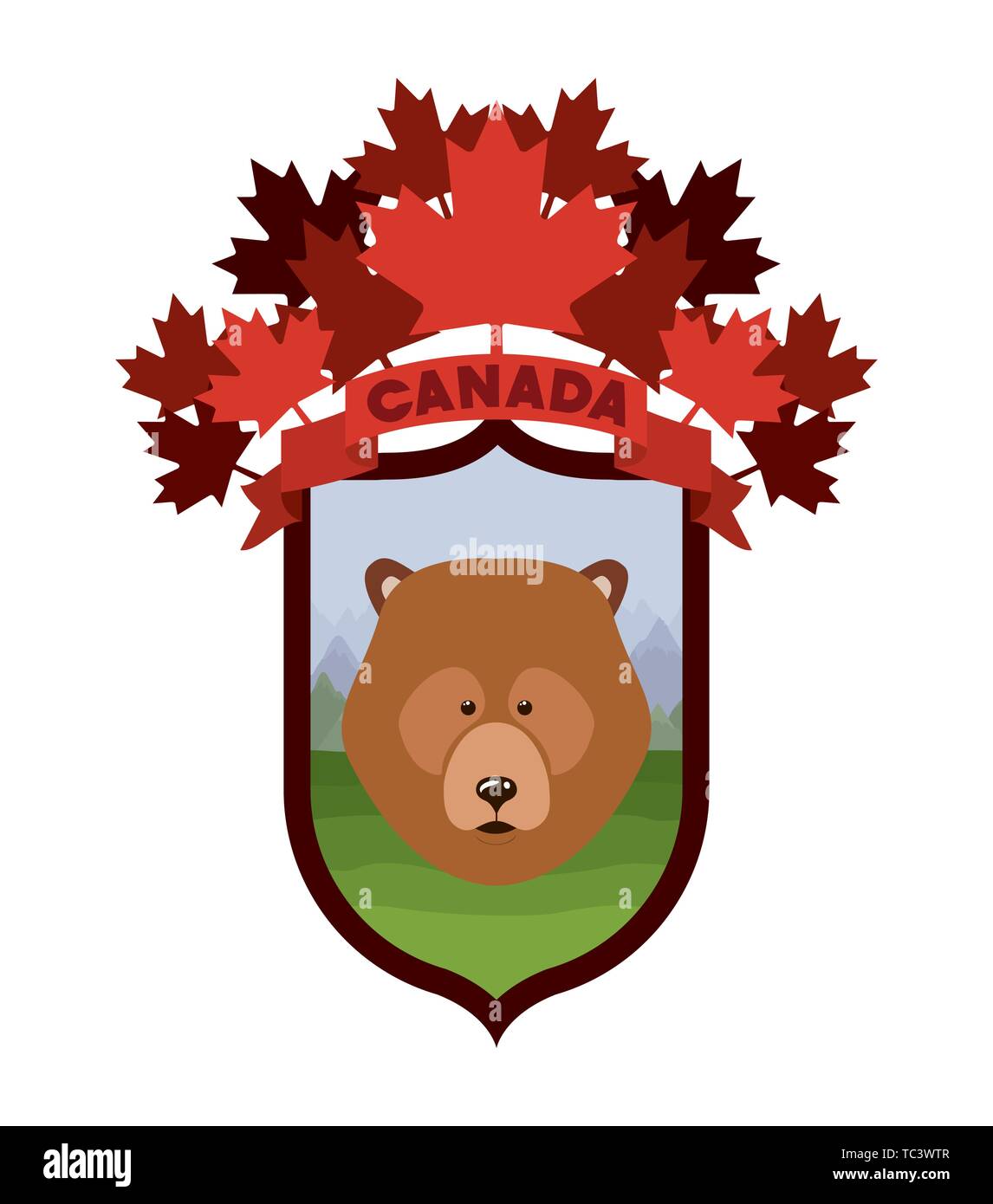 Bear animal and pine trees design Stock Vector Image & Art - Alamy