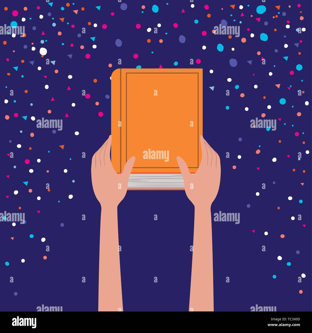 Hand holding book design vector illustration Stock Vector Image & Art ...