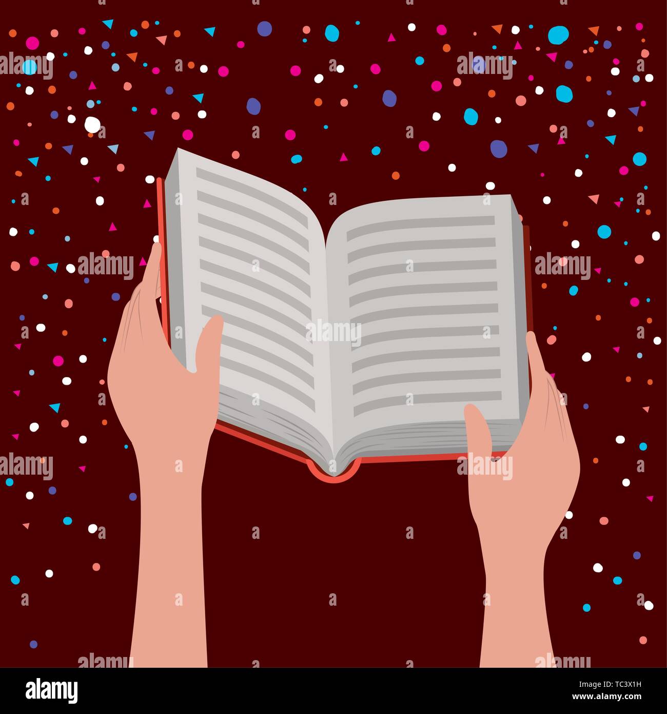Hand holding book design vector illustration Stock Vector Image & Art ...