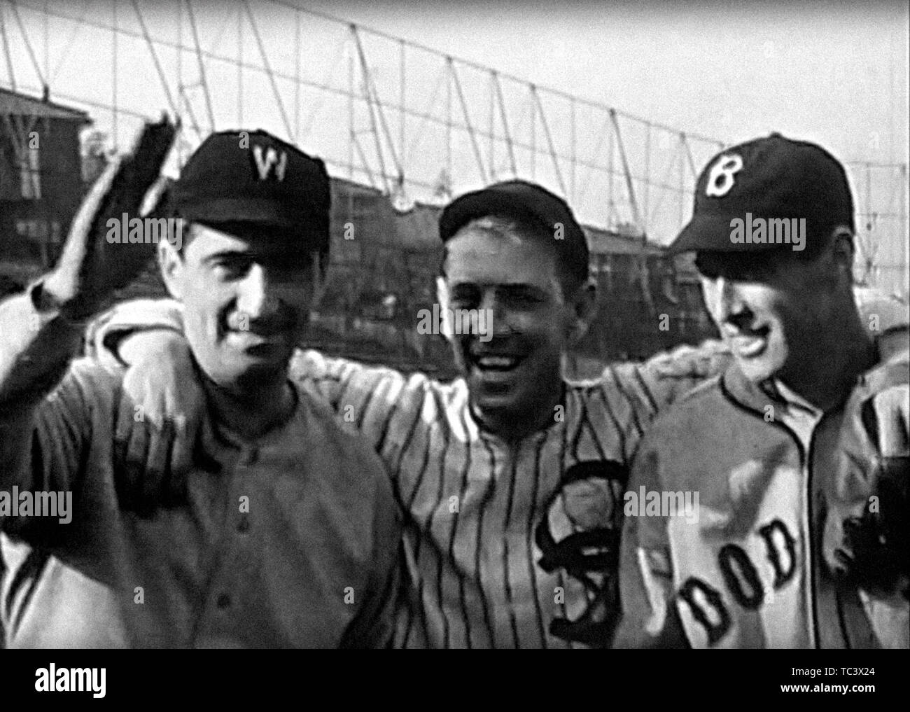 THE SPY BEHIND HOME PLATE, Moe Berg (at left as Washington Senator ...