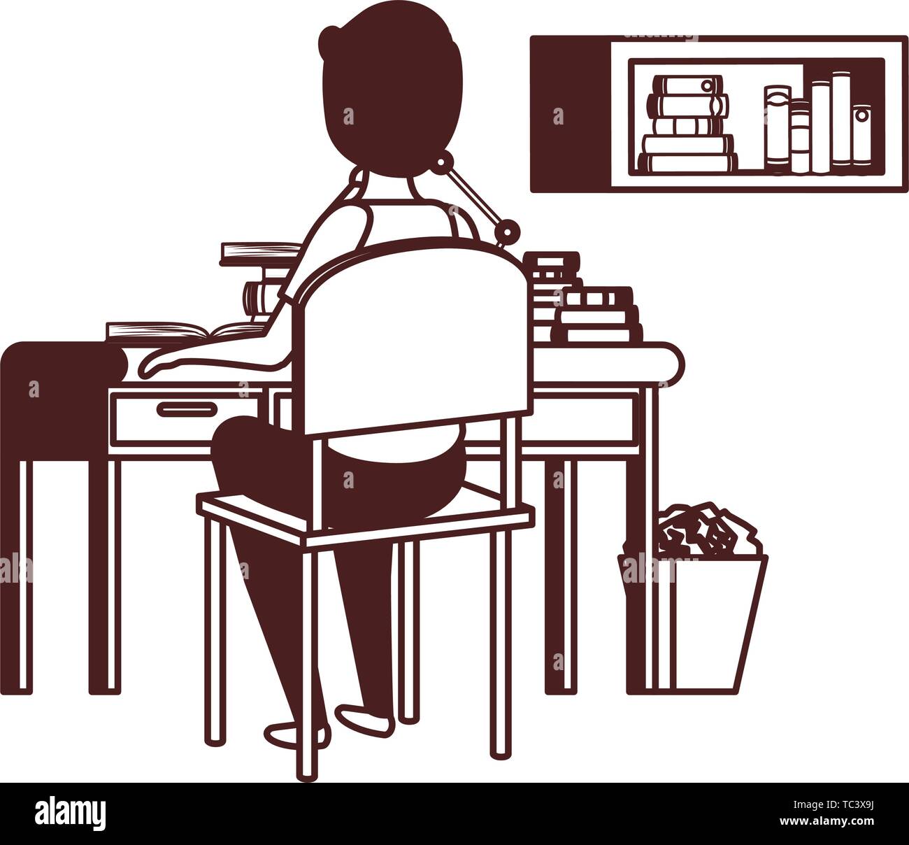 Boy sitting backwards in chair hi-res stock photography and images - Alamy