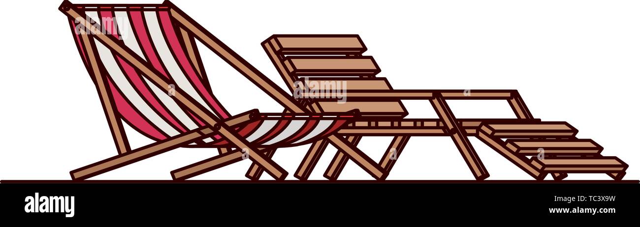 beach chair for sunbathing on white background Stock Vector Image & Art ...
