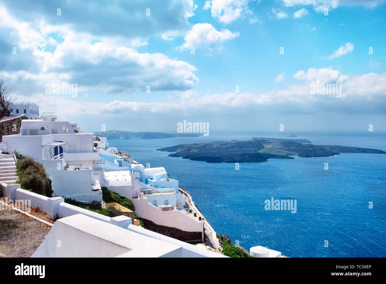 Beautiful view of city at sea resort Stock Photo - Alamy
