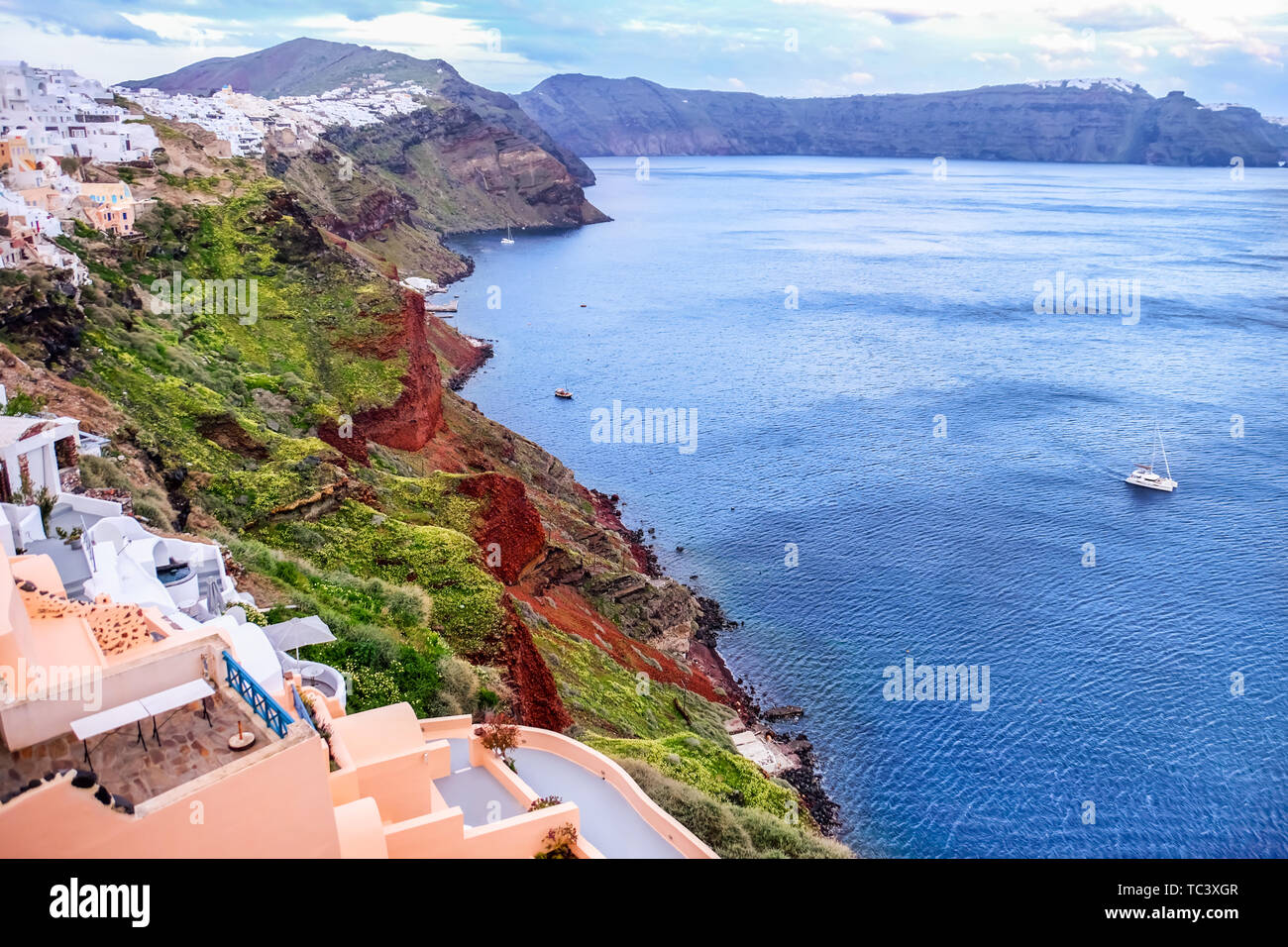 Beautiful view of city at sea resort Stock Photo - Alamy