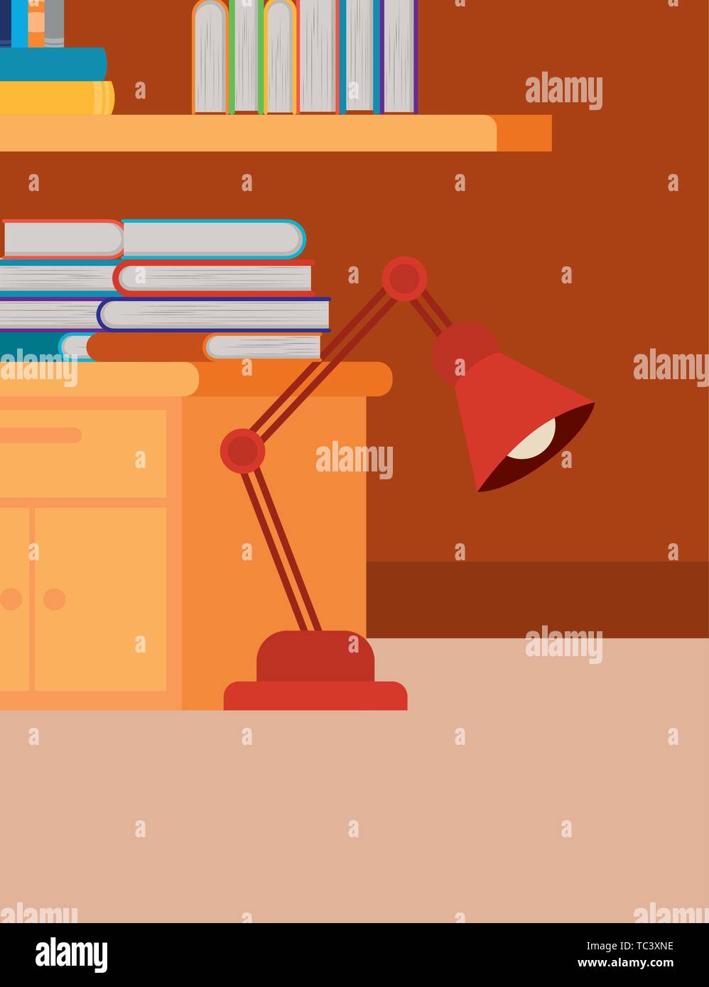 Home study room with books design Stock Vector Image & Art - Alamy