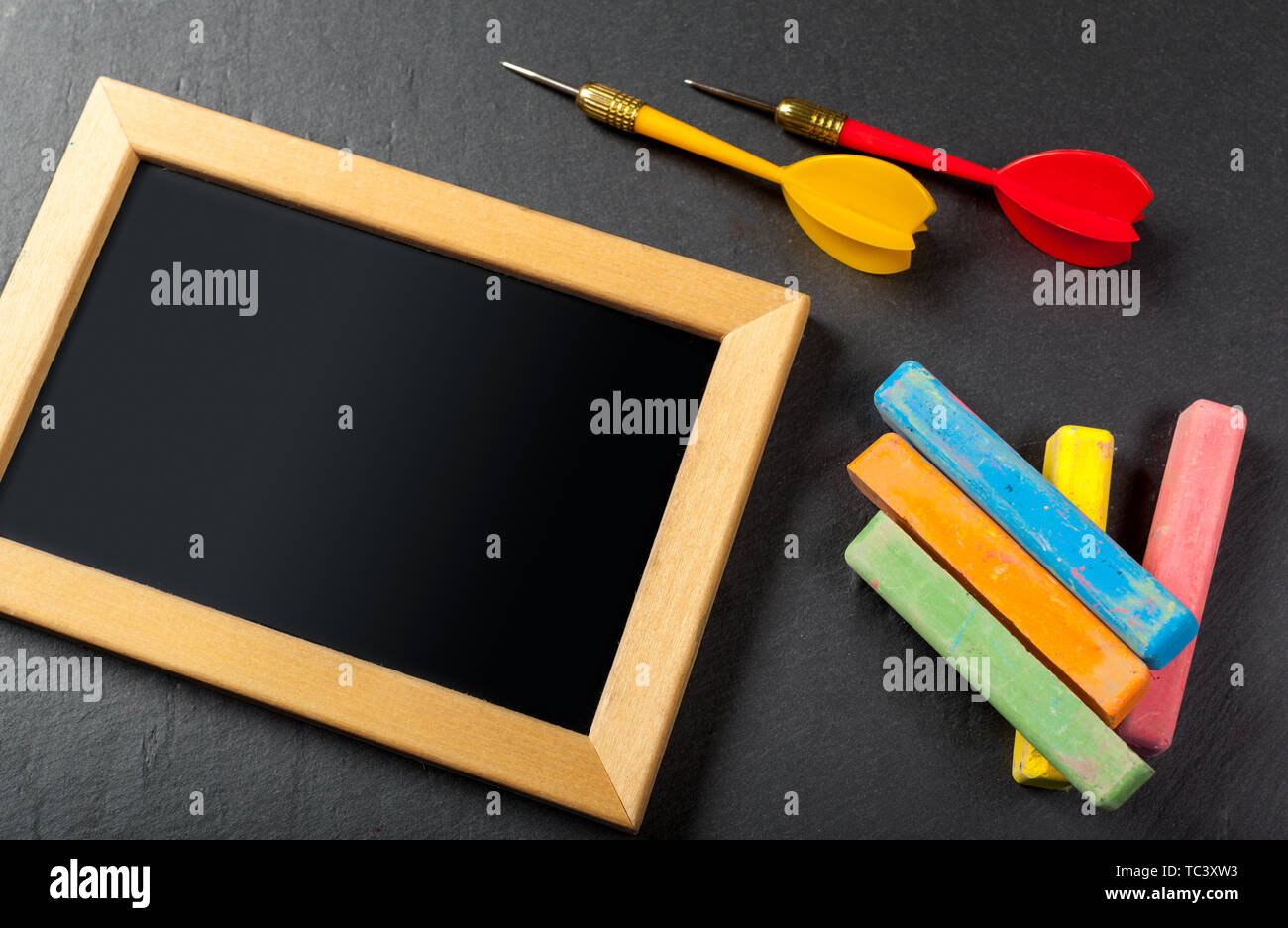 Black empty chalkboard Stock Photo - Alamy