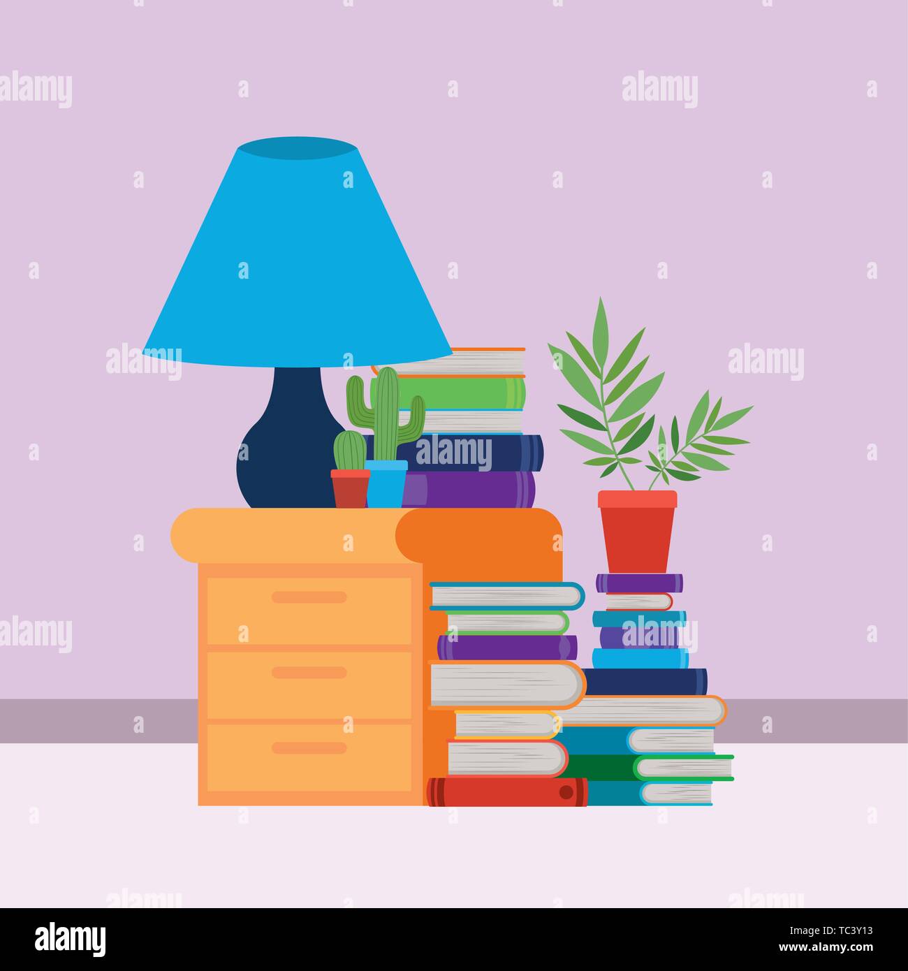 Home study room with books design Stock Vector Image & Art - Alamy