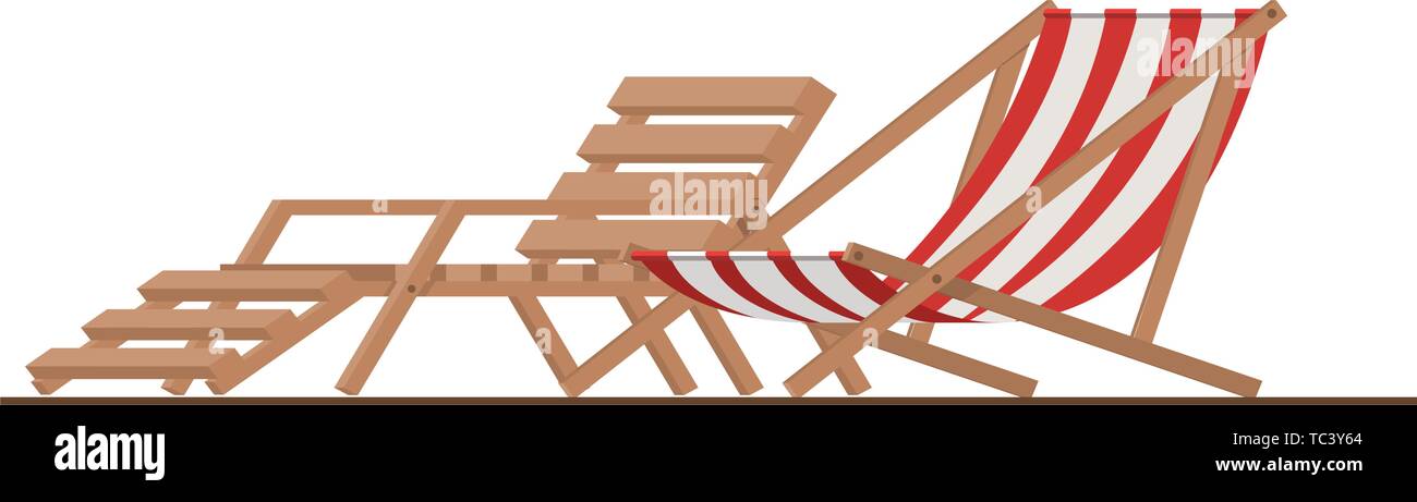 beach chair for sunbathing on white background Stock Vector Image & Art ...