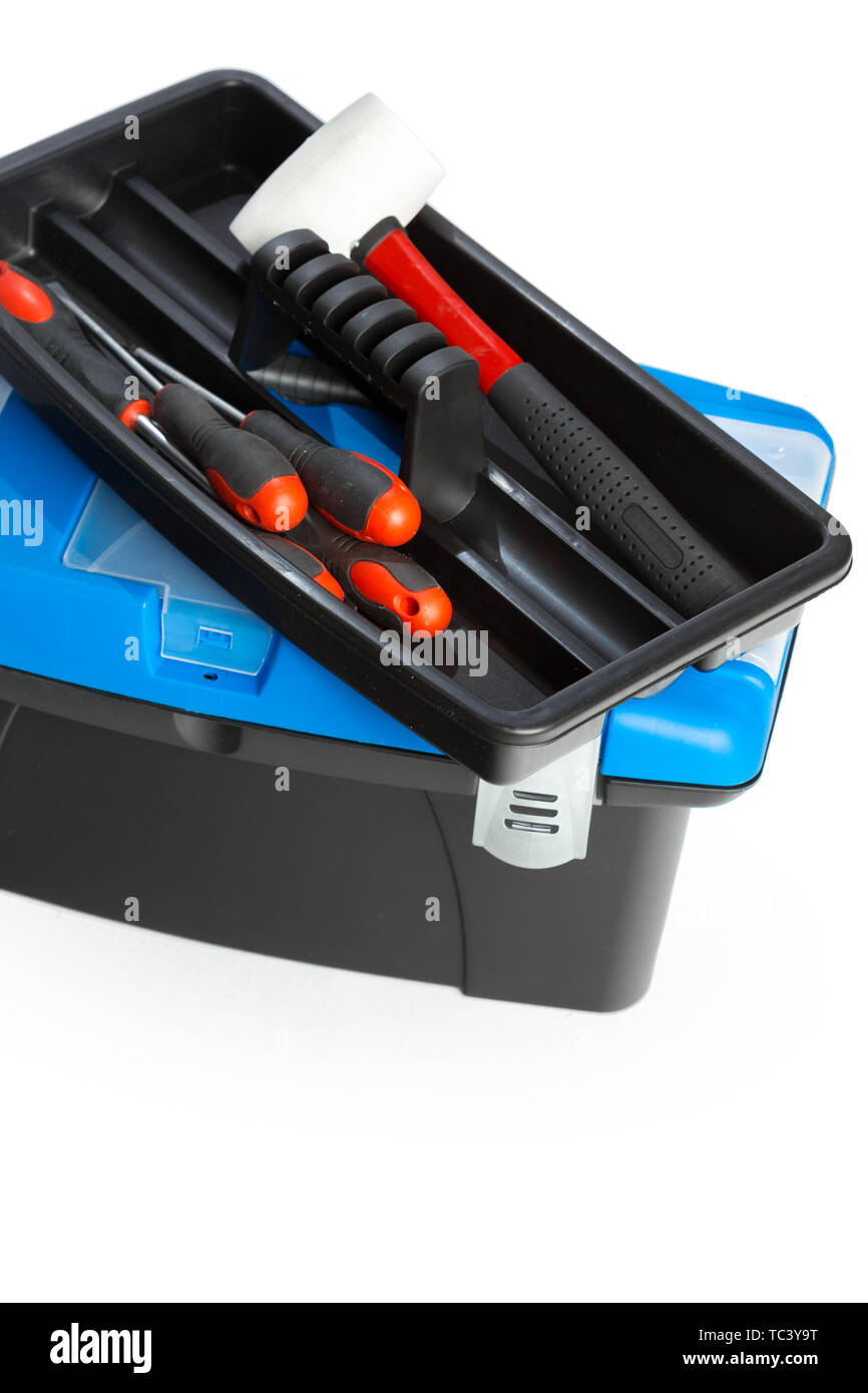 Toolkit box isolated on the white background Stock Photo - Alamy