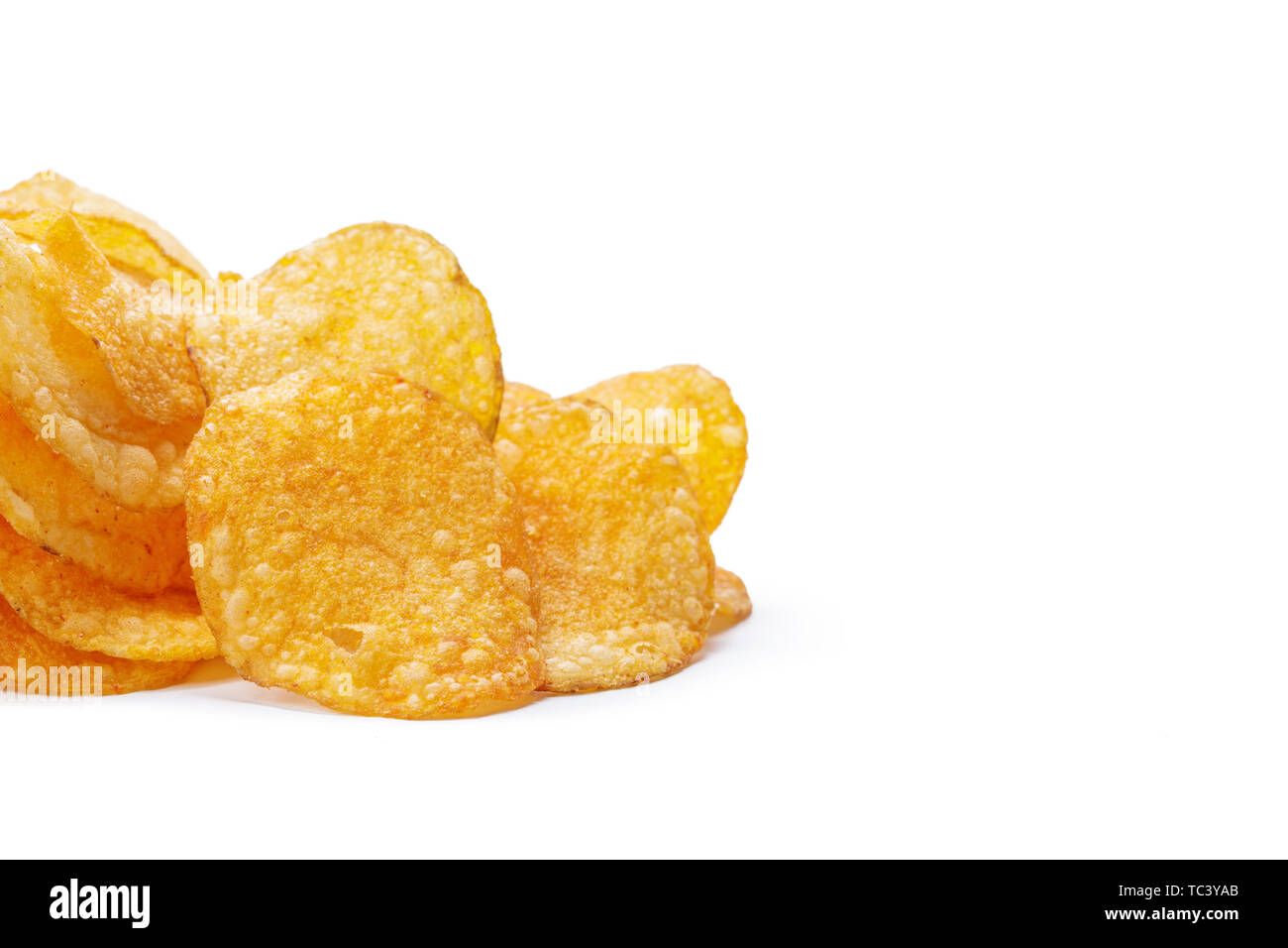 Potato chips isolated on white background Stock Photo - Alamy