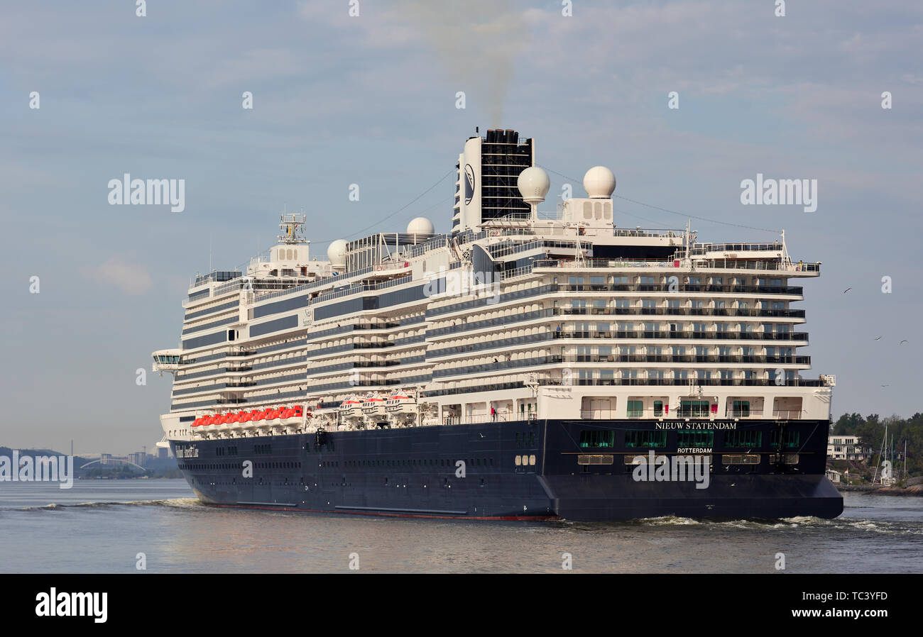 Large cruise ship Nieuw Statendam from Holland-America Line arriving to ...