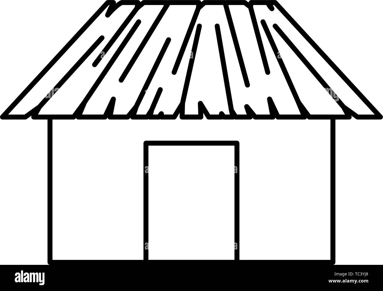 Hut Clipart Black And White