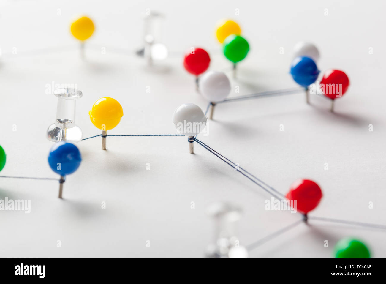 Network with pins Stock Photo - Alamy