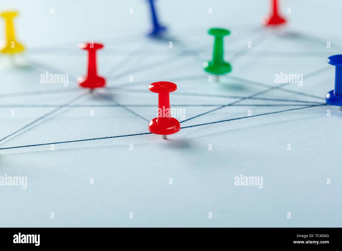 Network with pins Stock Photo - Alamy