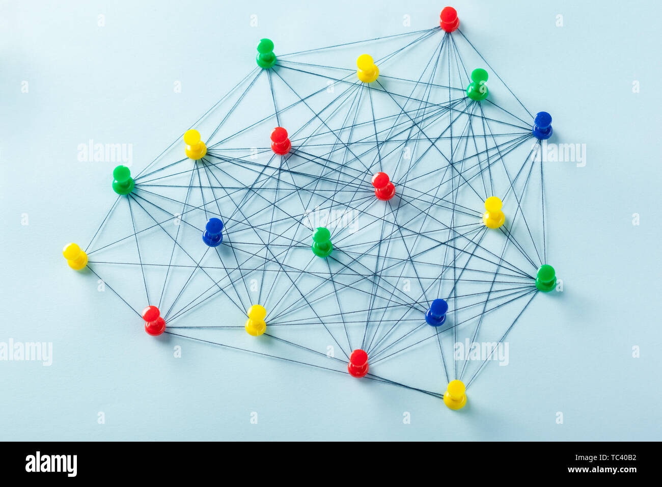 Network with pins Stock Photo - Alamy