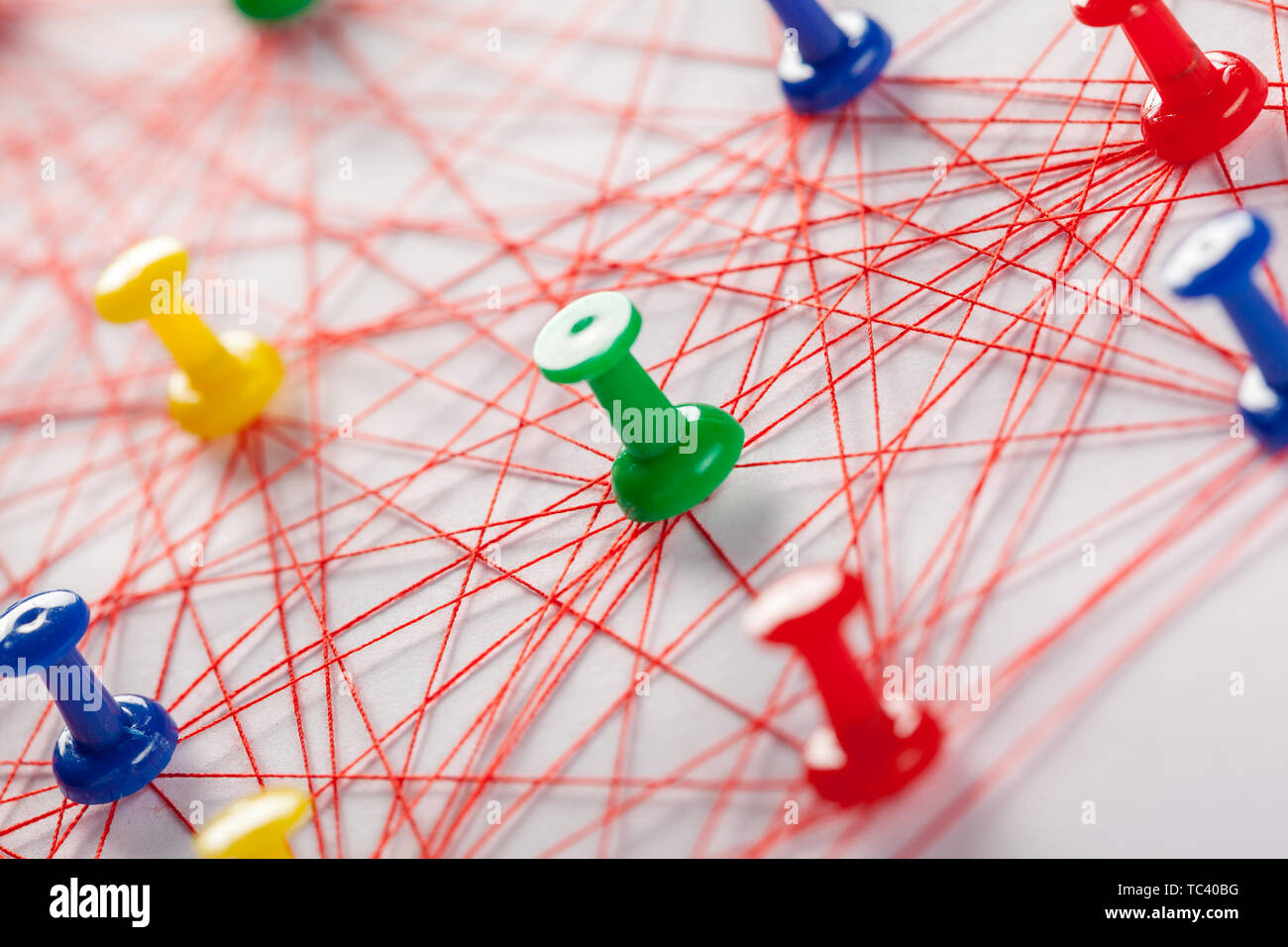 Network with pins Stock Photo - Alamy