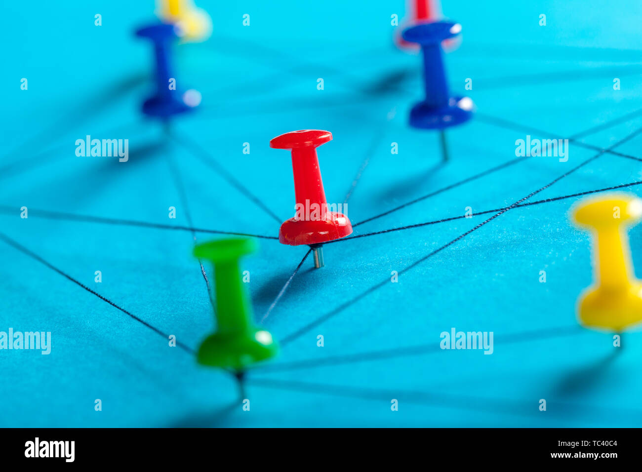 Network with pins Stock Photo - Alamy