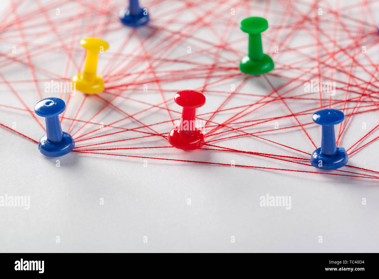Network with pins Stock Photo - Alamy