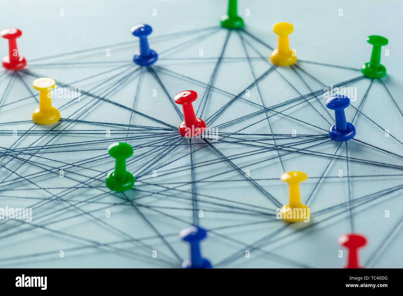Network with pins Stock Photo - Alamy