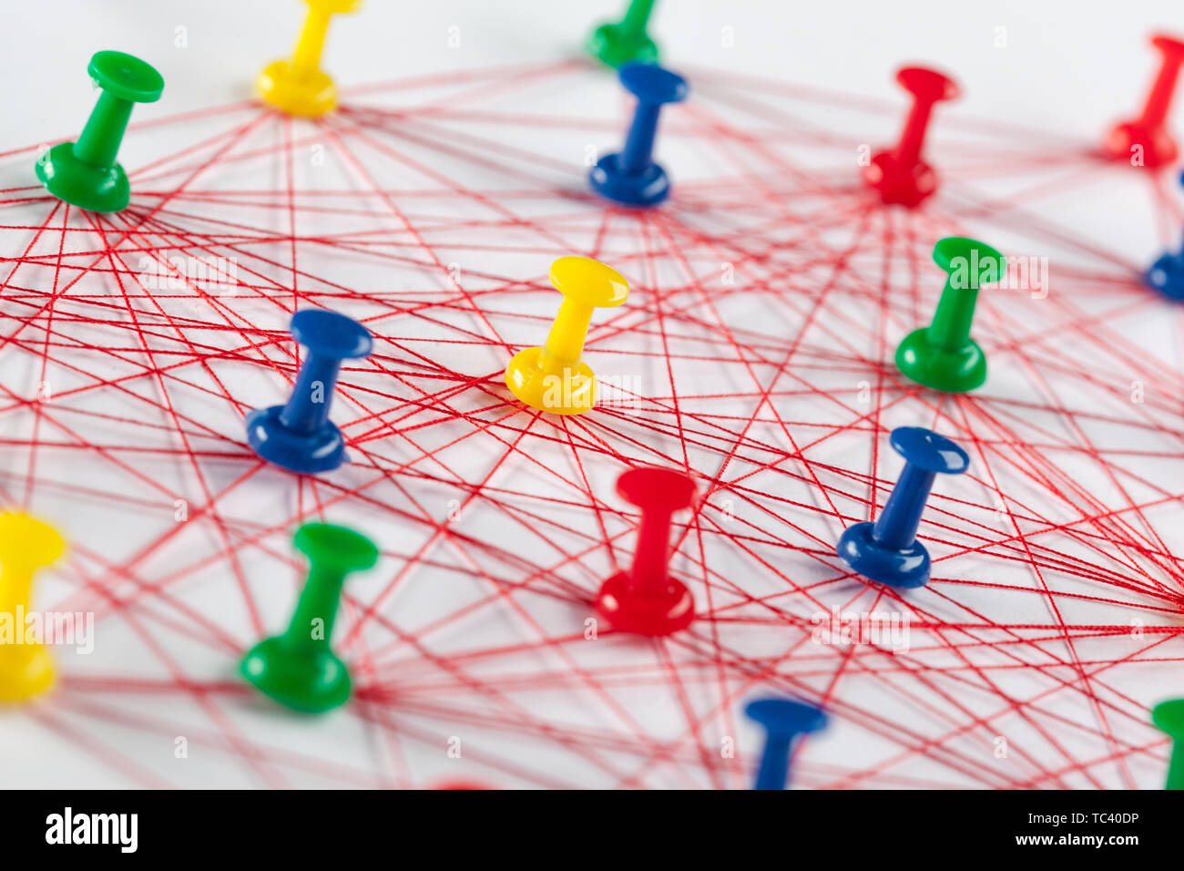 Network with pins Stock Photo - Alamy
