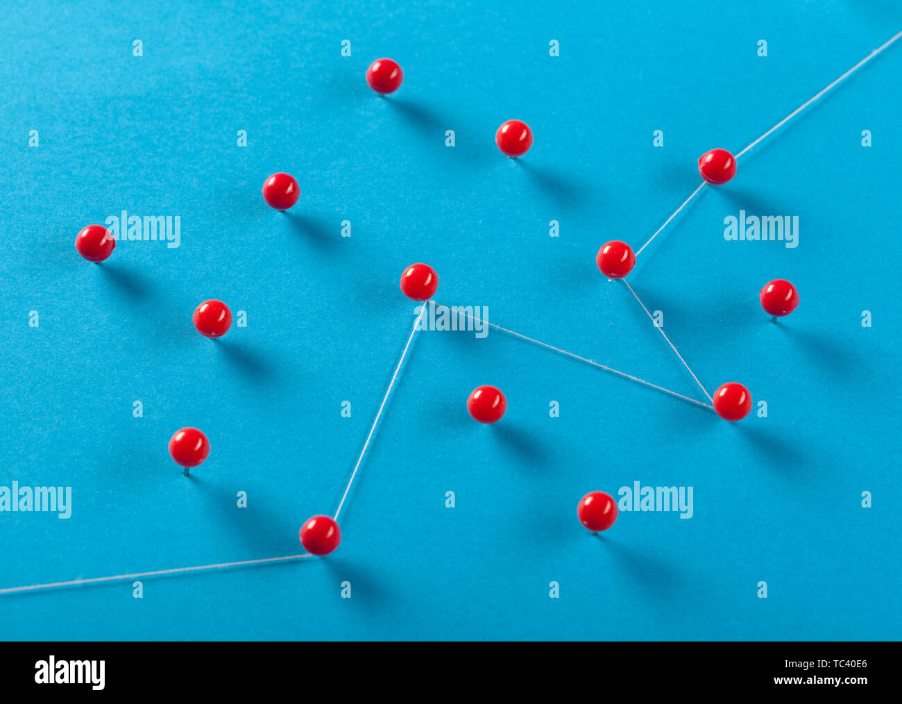 Network with pins Stock Photo - Alamy