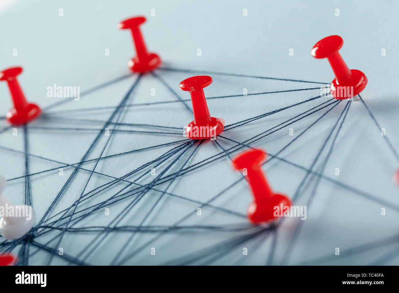 Network with pins Stock Photo - Alamy