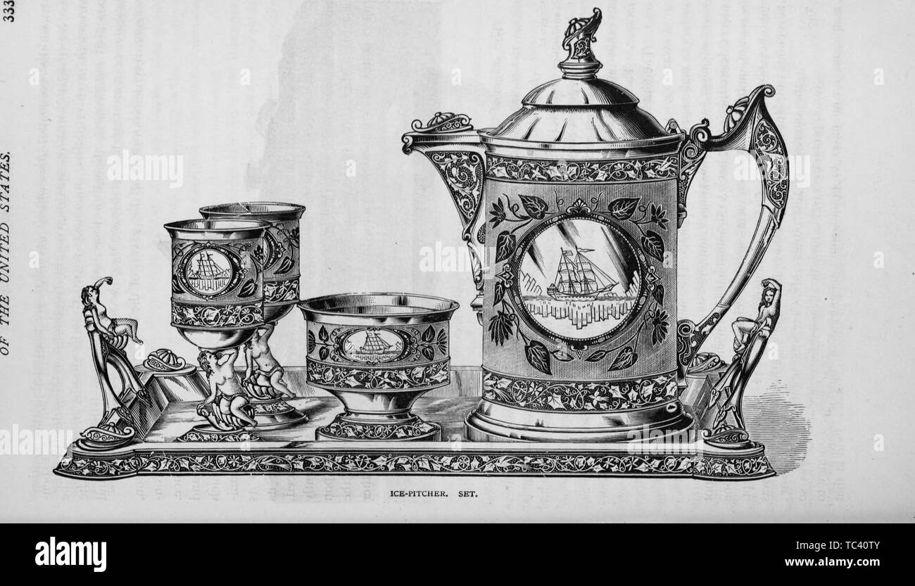 Engraving of the ice pitcher set hi-res stock photography and images ...