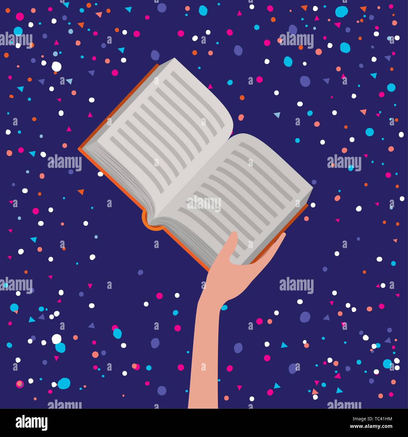 Hand holding book design vector illustration Stock Vector Image & Art ...