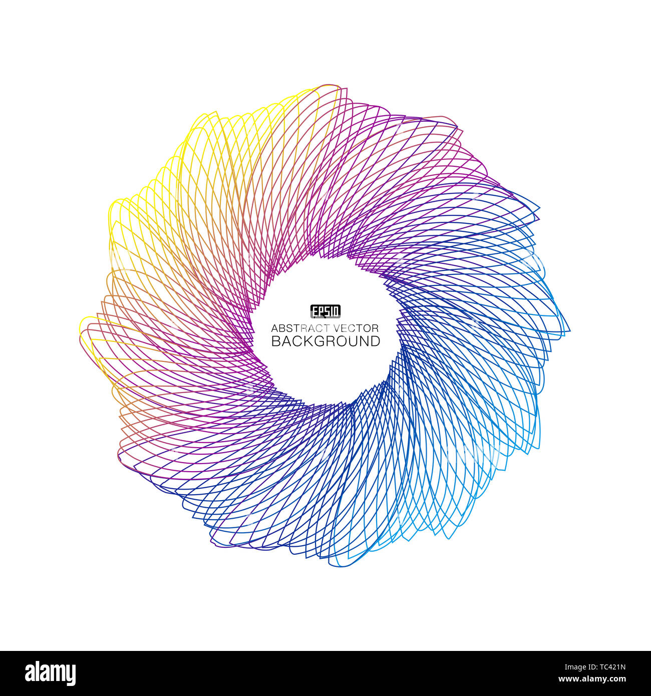 A spiral abstract figure composed of color gradient lines Stock Photo ...