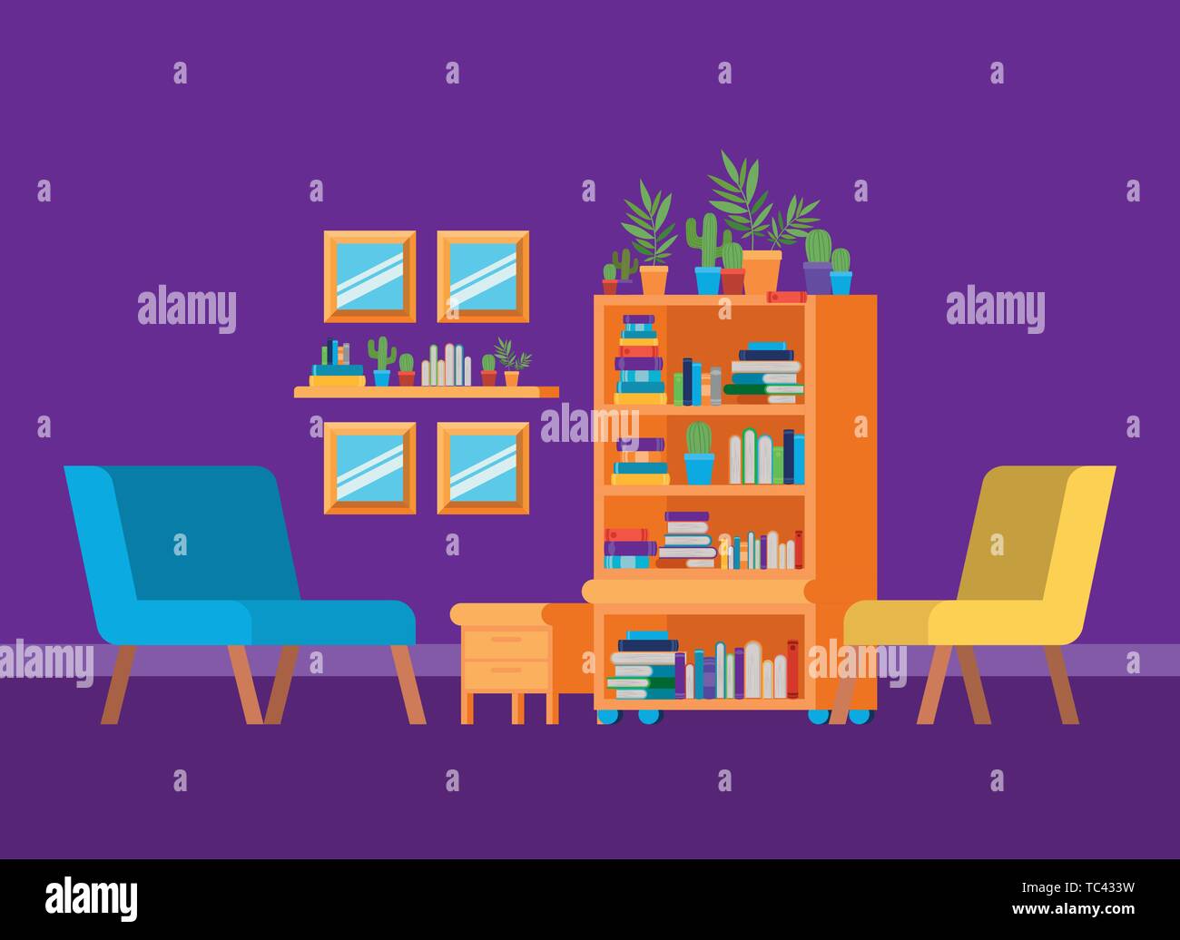 Home Study Room With Books Design Stock Vector Image Art Alamy home-study-room-with-books-design-stock-vector-image-art-alamy