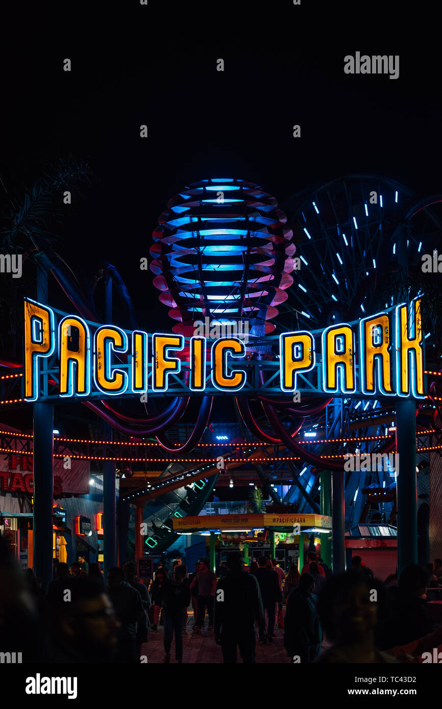 Pacific park neon sign hi-res stock photography and images - Alamy