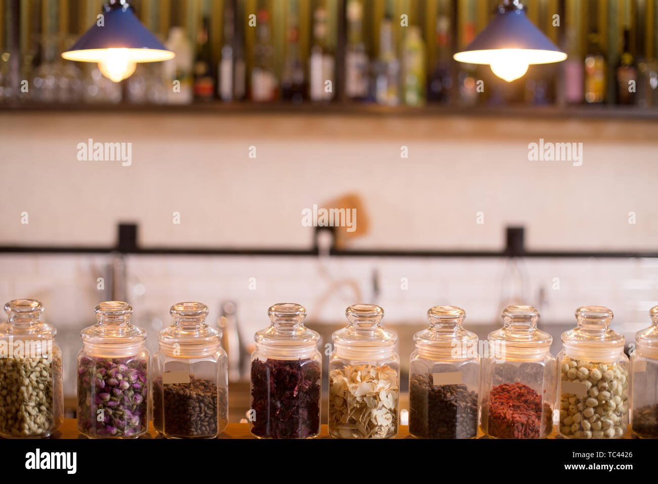Counter in modern cafe Stock Photo - Alamy