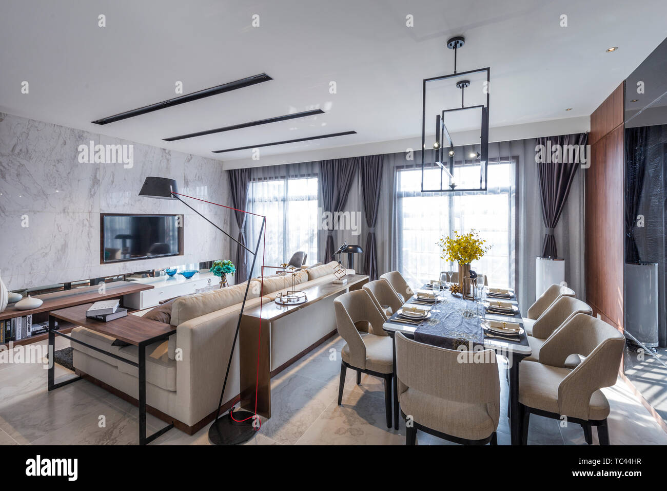 Design of Internal Space of Model Room of Modern Home Restaurant Stock ...