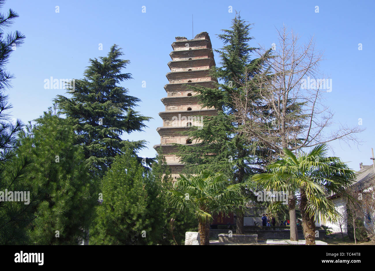 Ancient architecture of Xiangji Temple in Xi'an Stock Photo - Alamy