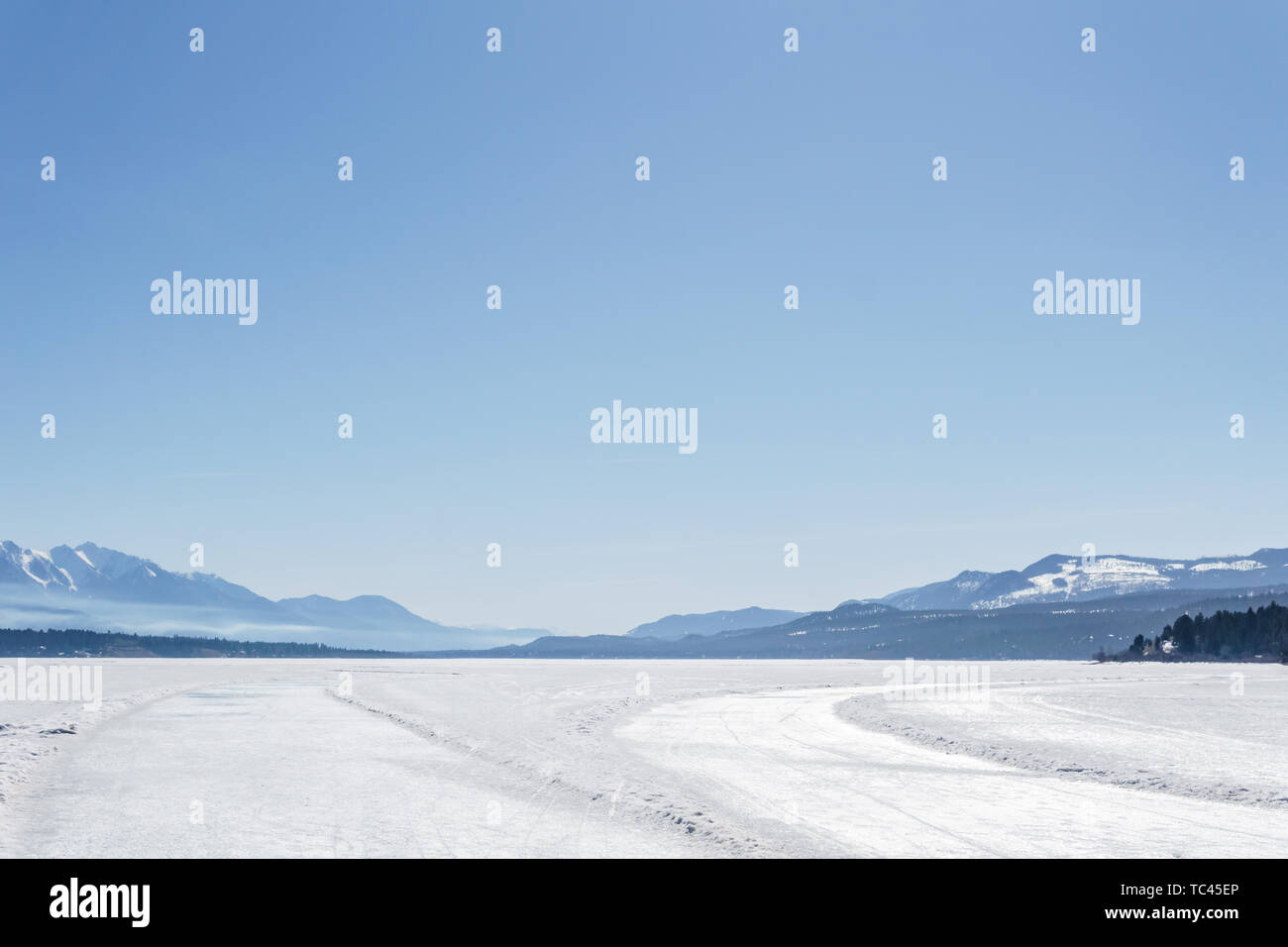 INVERMERE, CANADA - MARCH 21, 2019: town on the Windermere Lake early ...