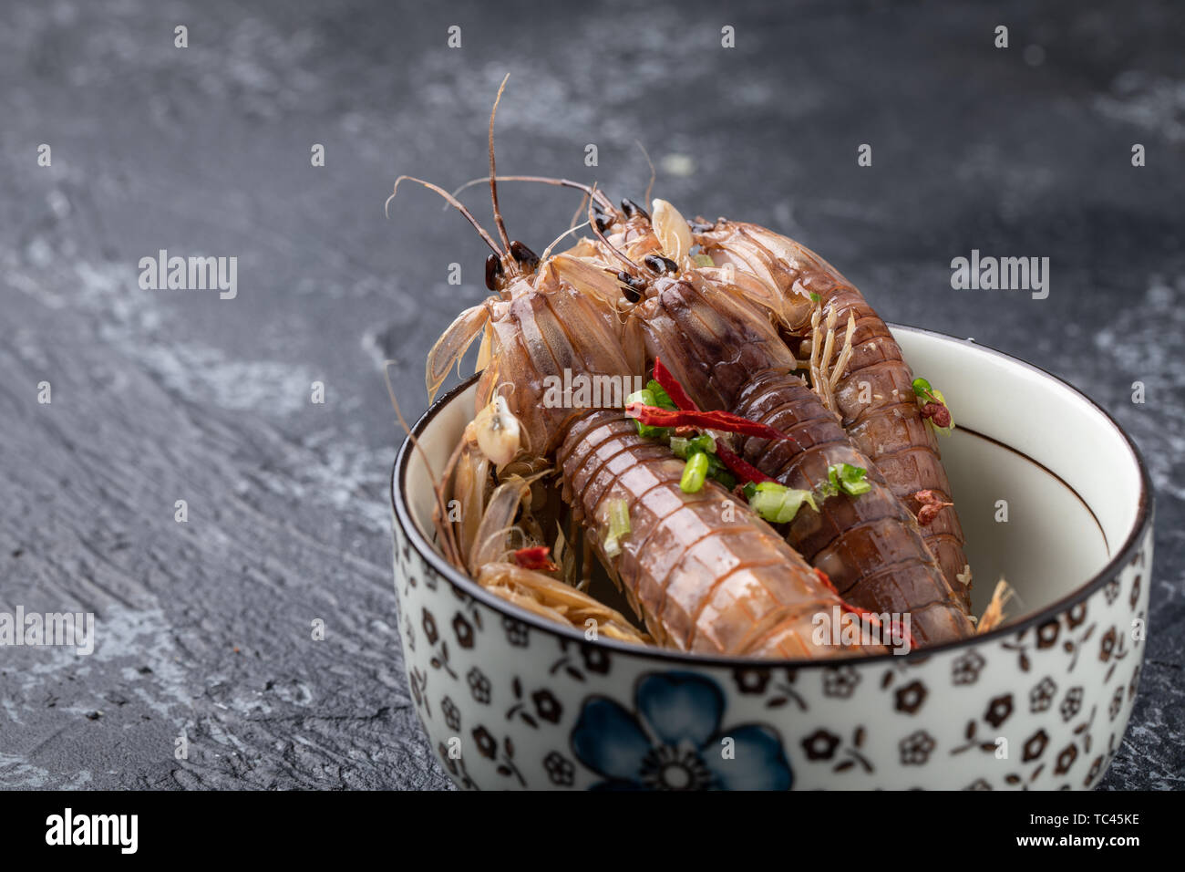 Spicy Pippi Shrimp Stock Photo - Alamy